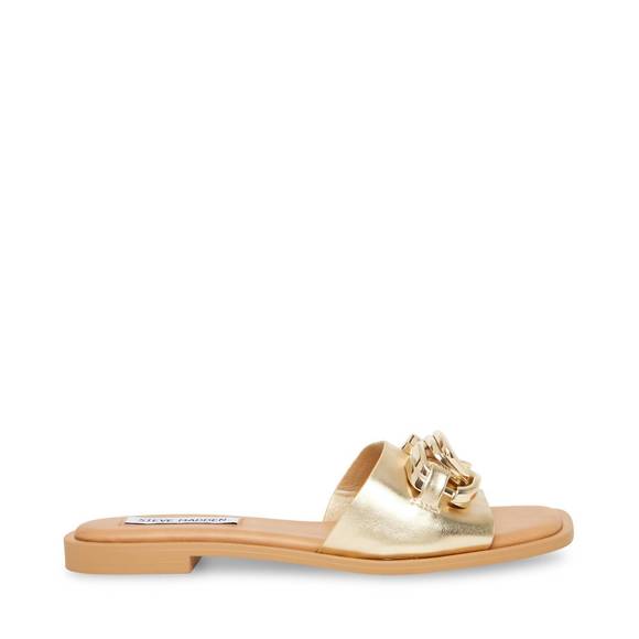 Steve Madden | Shoes | New Steve Madden Gene Flat Sandal In Gold | Poshmark